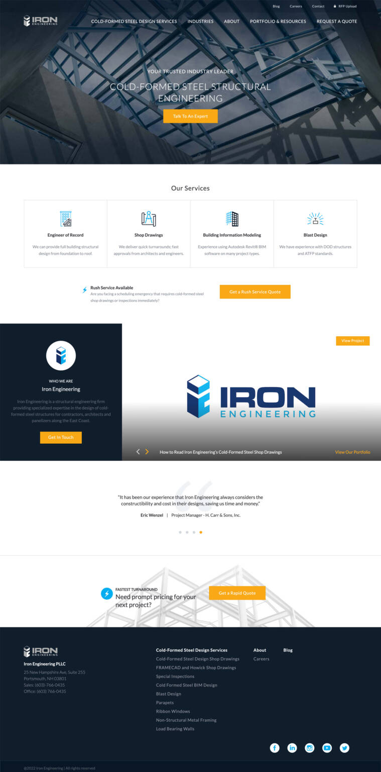 Iron Engineering | Website | Vital Design